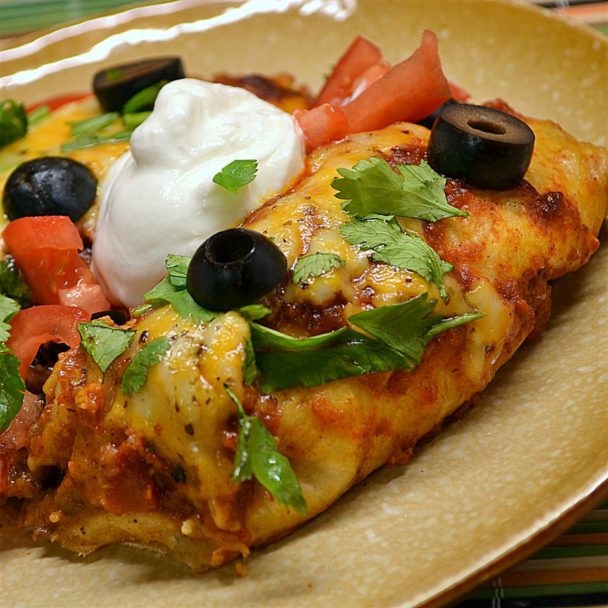 Beef Enchiladas with Spicy Red Sauce - Recipes A to Z