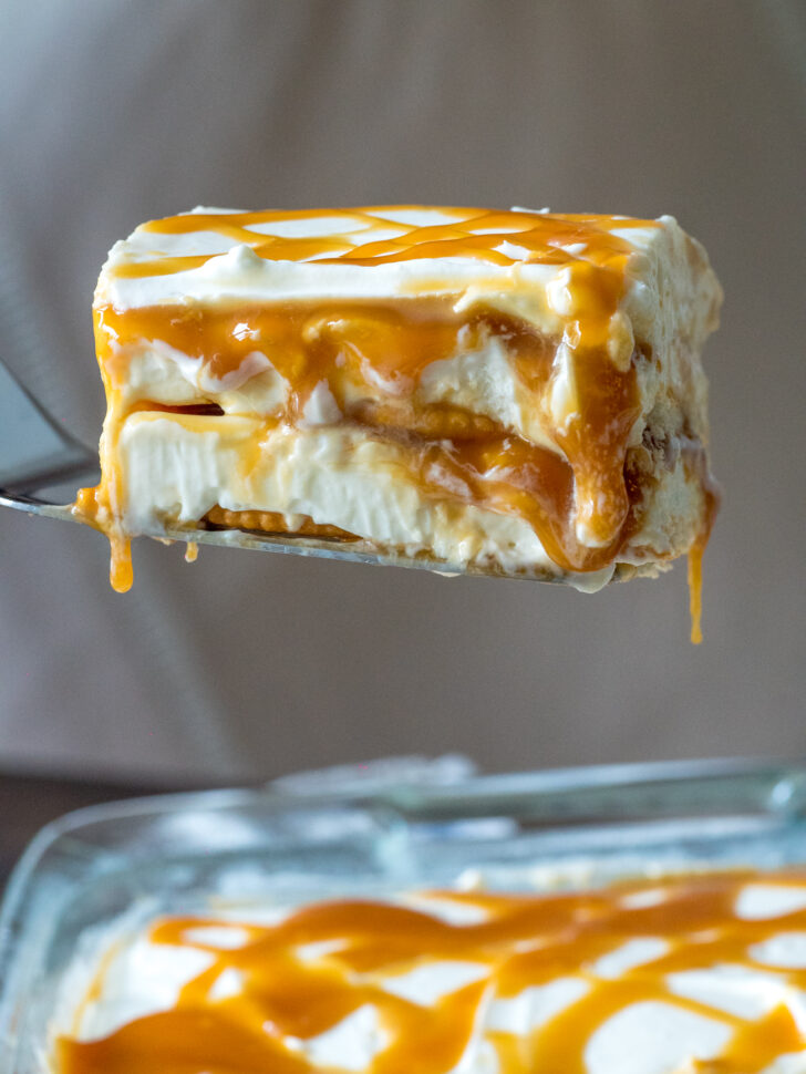 Ritz Cracker Salted Caramel Icebox Cake Recipe - Recipes A to Z